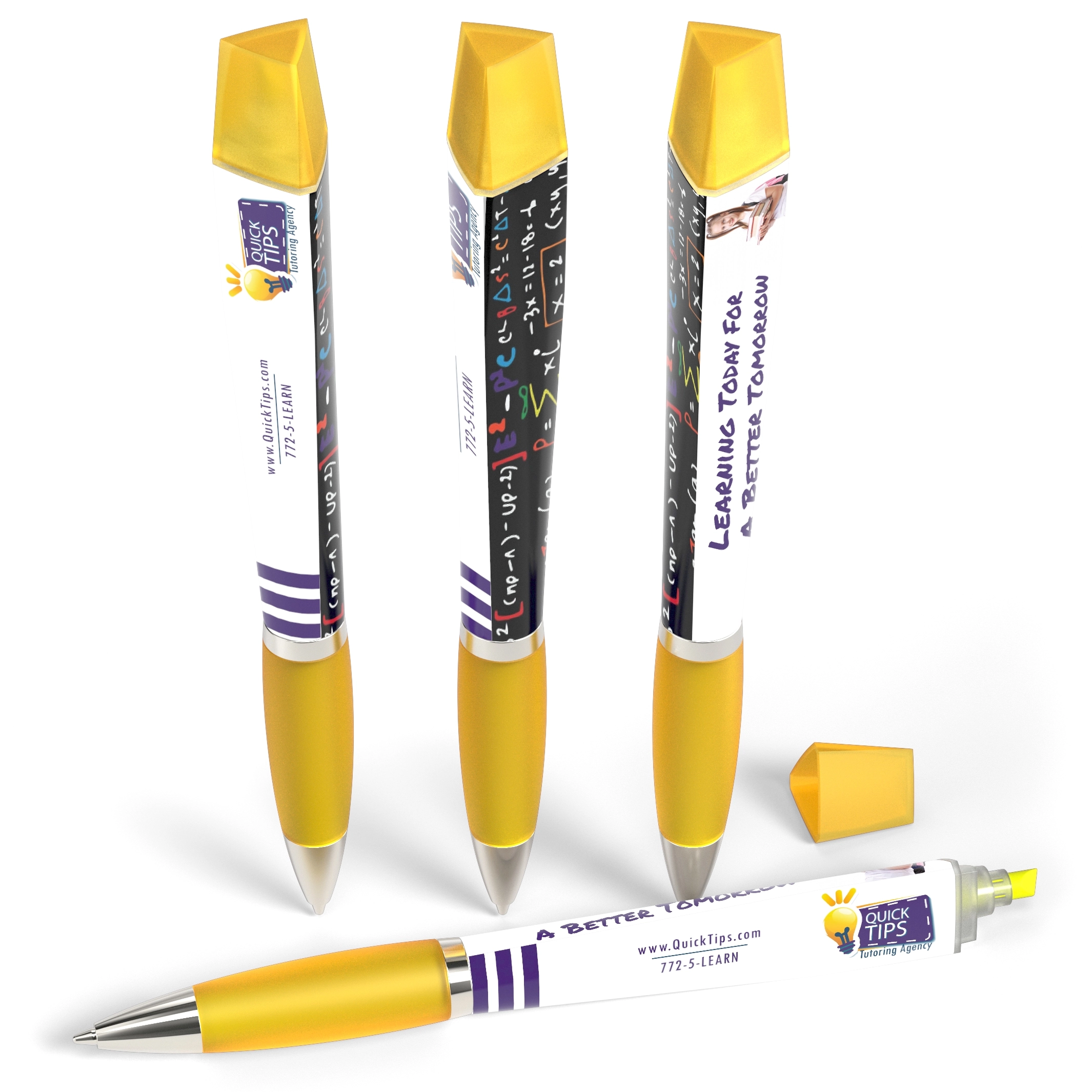 Full Color Tri-Ad Promotional Pen w/ Highlighter | Promo Pen | ePromos