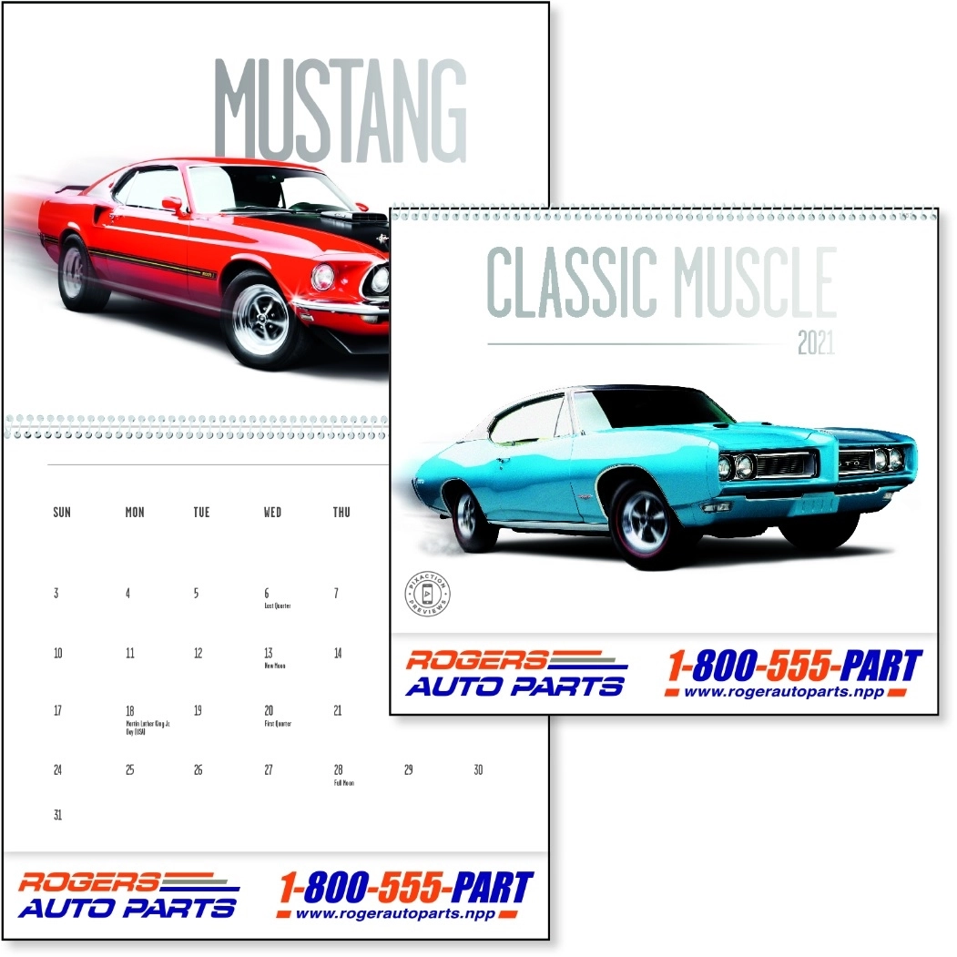Classic Muscle Cars - 12 Month Appointment Custom Calendar | ePromos