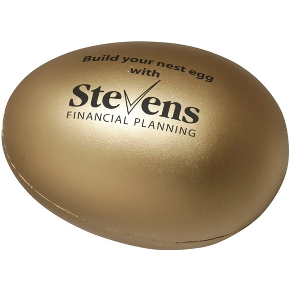 Golden Egg Shaped Promotional Stress Reliever | Custom Stress Balls