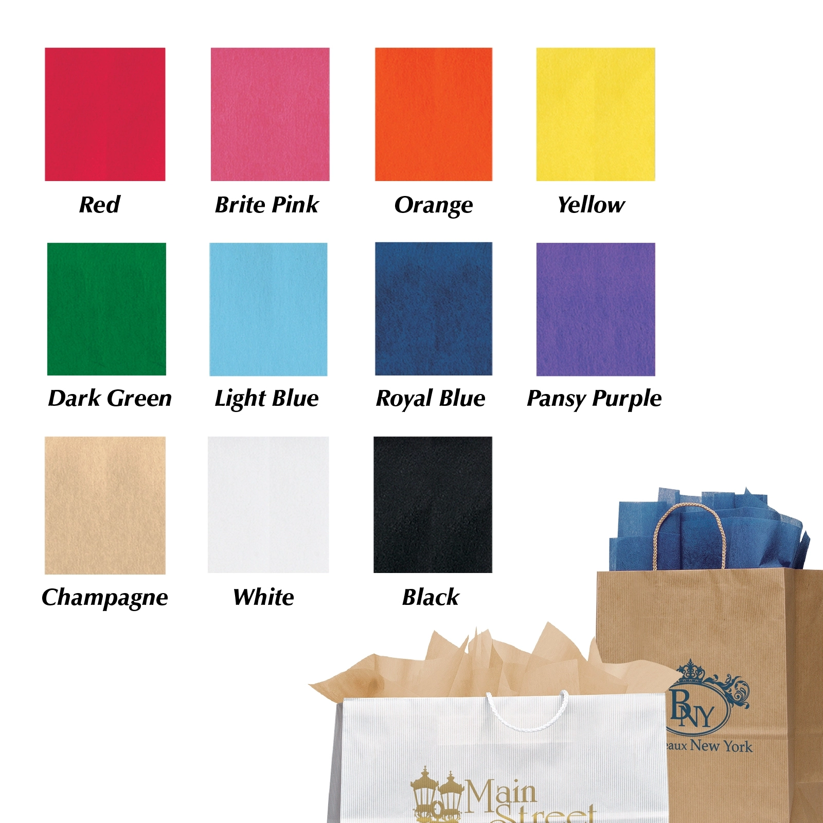 Sheer Elegance Color Tissue Paper - 20w x 30h - Blank | Tissue Paper