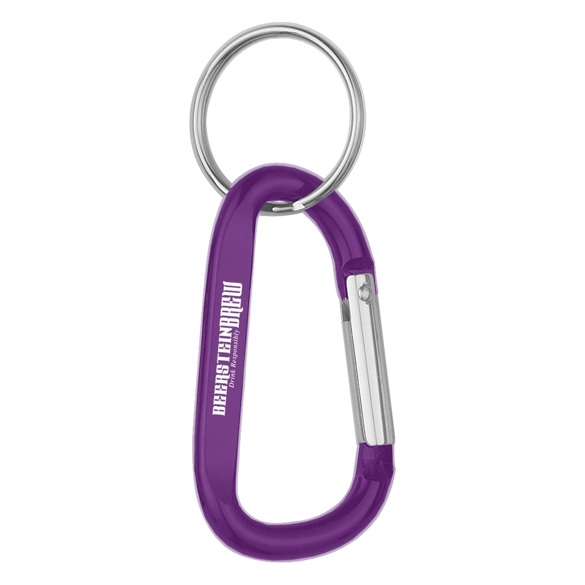 Laser Engraved Custom Carabiner w/ Key Ring | Promotional Carabiner