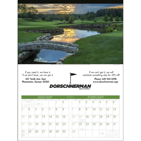 Two Month View Executive Golf Custom Calendar | Promotional Calendar